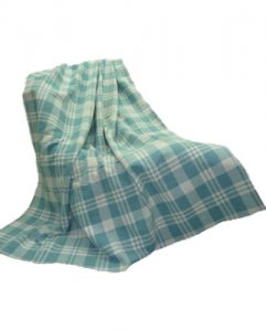 Baby Blue Check Flannel Blanket Wholesale